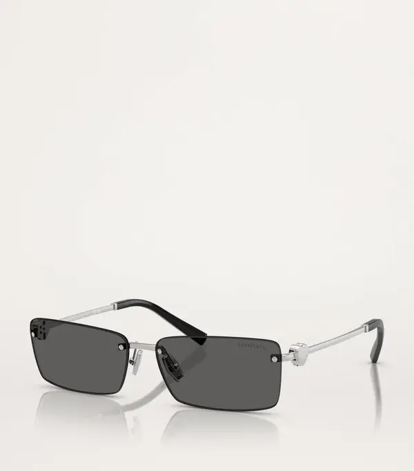 Tiffany & Co. Rectangular Rimless Metal Sunglasses