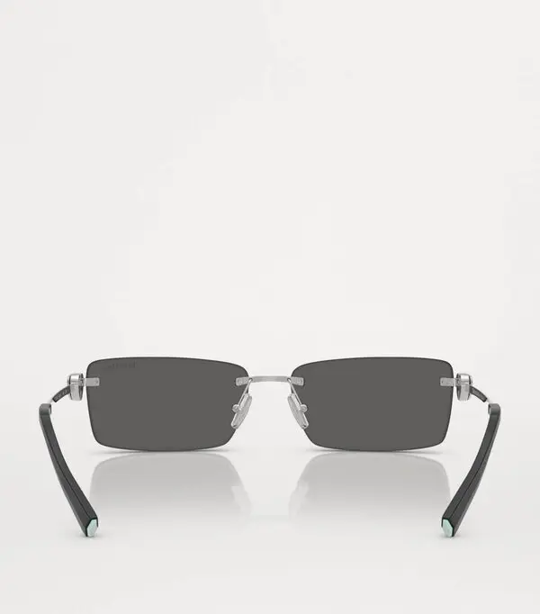 Tiffany & Co. Rectangular Rimless Metal Sunglasses