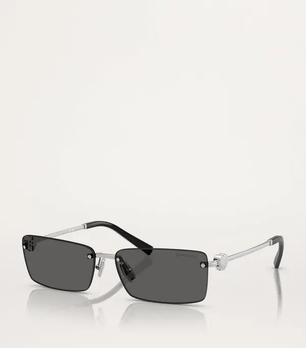 Tiffany & Co. Rectangular Rimless Metal Sunglasses