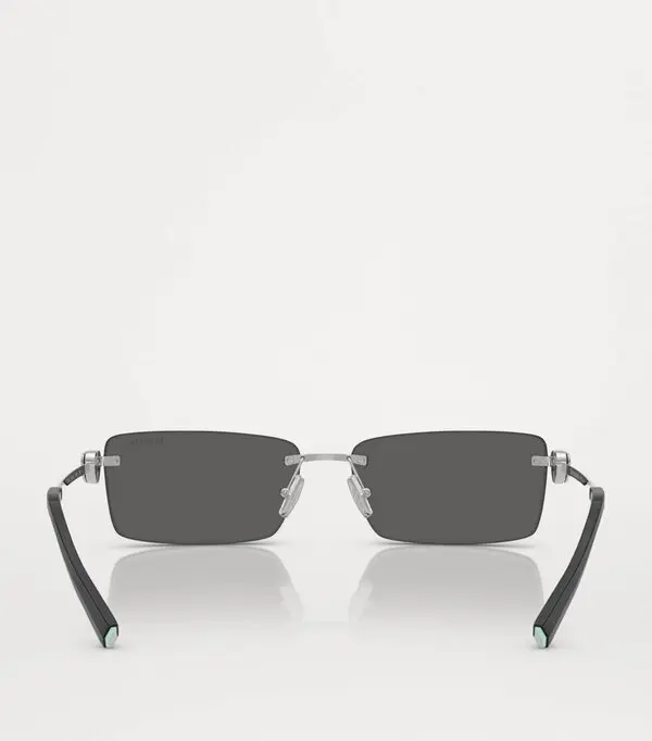 Tiffany & Co. Rectangular Rimless Metal Sunglasses