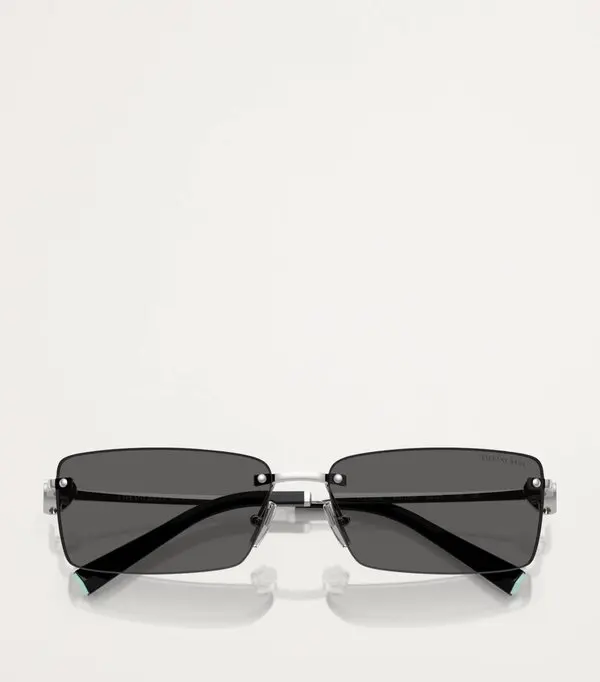 Tiffany & Co. Rectangular Rimless Metal Sunglasses