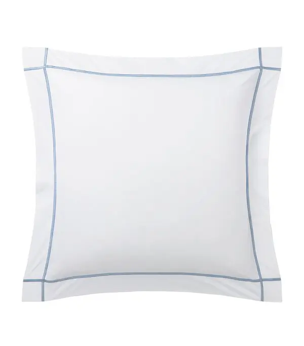 YVES DELORME Pima Cotton Athena Square Oxford Pillowcase - Blue