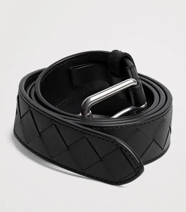 Bottega Veneta Intrecciato Leather Stamp Belt
