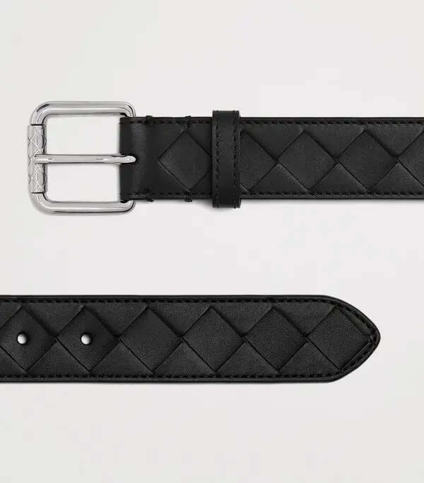 Bottega Veneta Intrecciato Leather Stamp Belt
