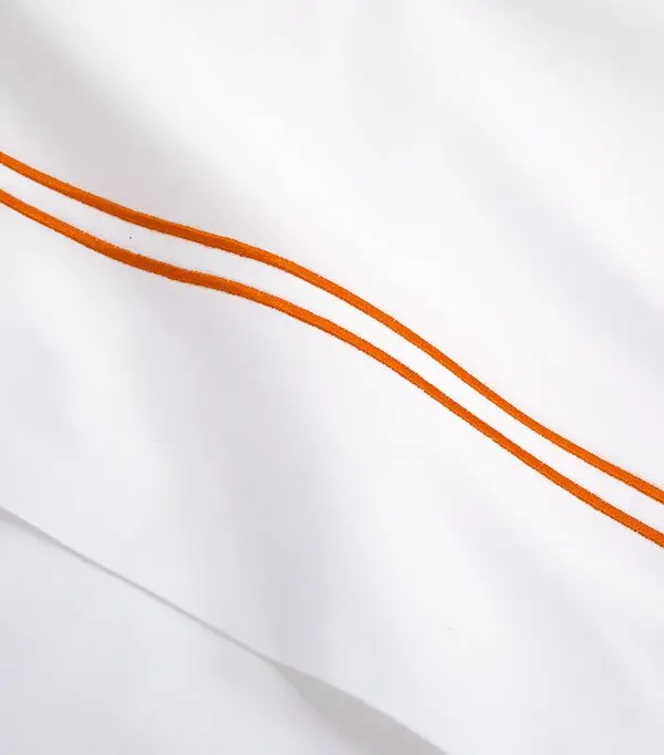 YVES DELORME Organic Cotton Super King Flat Sheet - Orange
