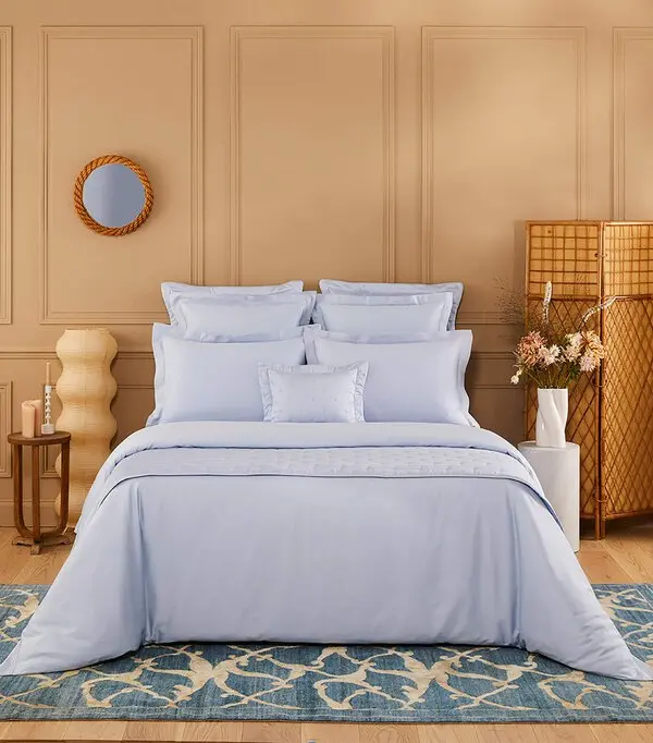 YVES DELORME Triomphe Celeste Double Flat Sheet - Blue
