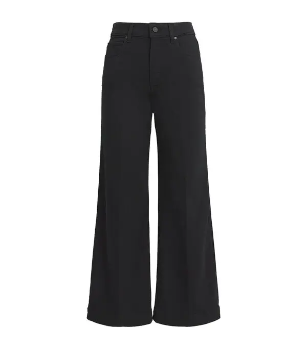 Paige Anessa Wide-leg Cropped Jeans - Black