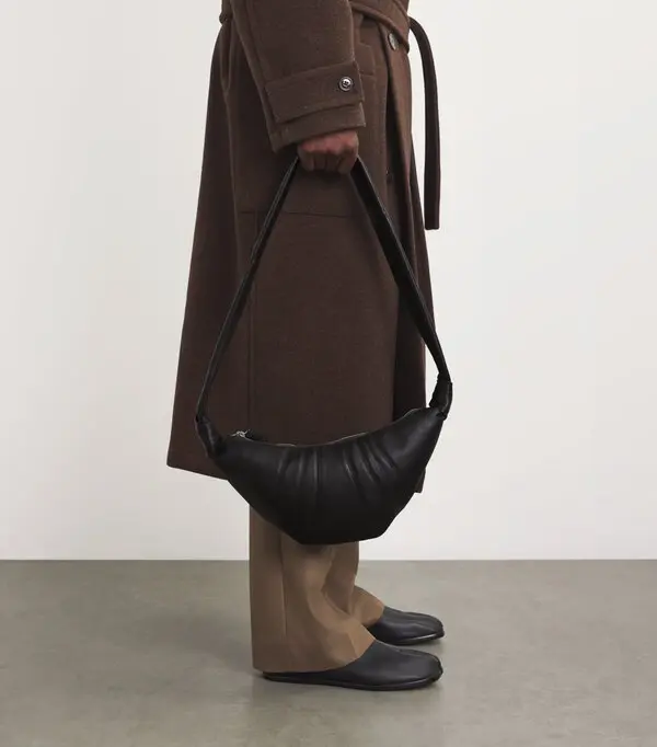 LEMAIRE Small Croissant Bag In Nappa Leather - Brown