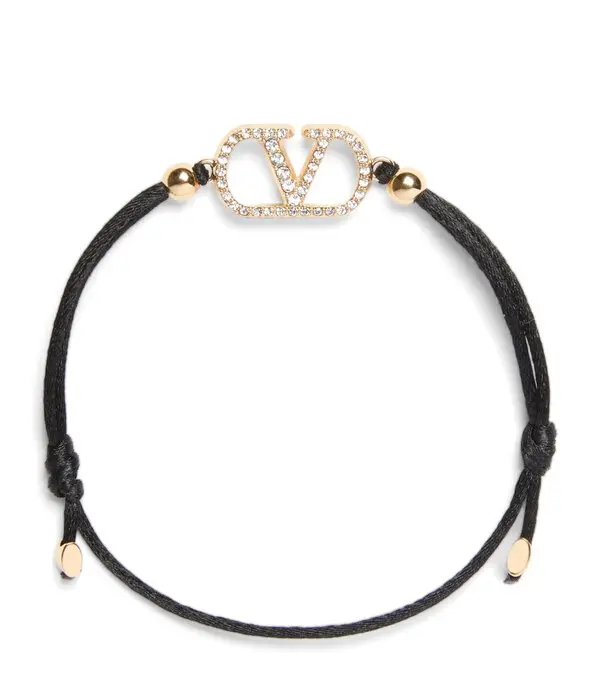 Valentino Garavani Crystal Vlogo Signature Bracelet - Black