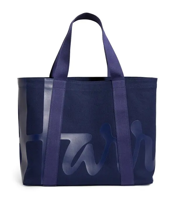 Harrods Cotton Logo Tote Bag - Navy