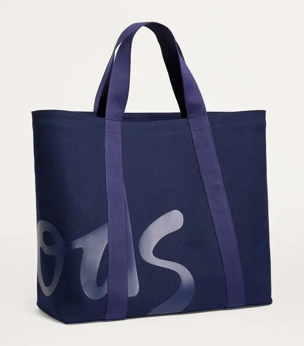 Harrods Large Cotton Logo Tote - Navy
