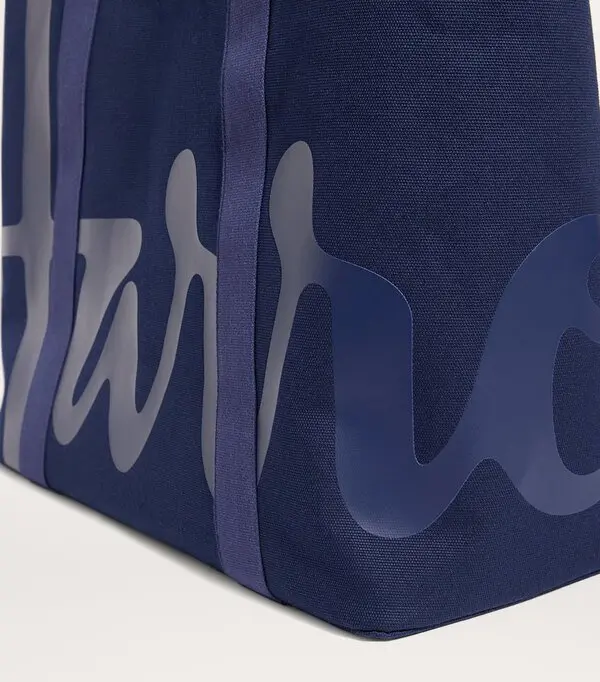 Harrods Large Cotton Logo Tote - Navy