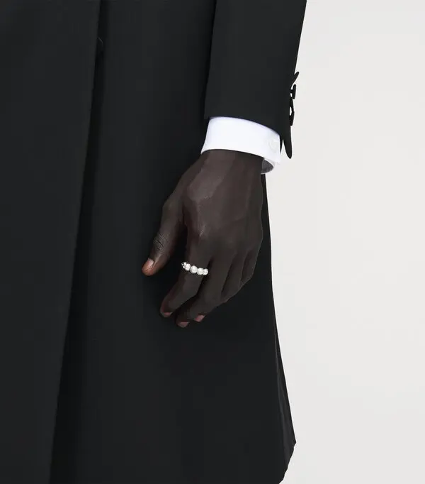 Alexander McQueen Faux Pearl And Skull Ring