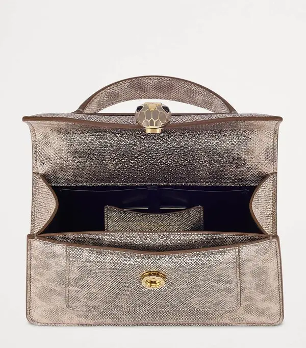 BVLGARI Small Snakeskin Serpenti Forever Top-handle Bag