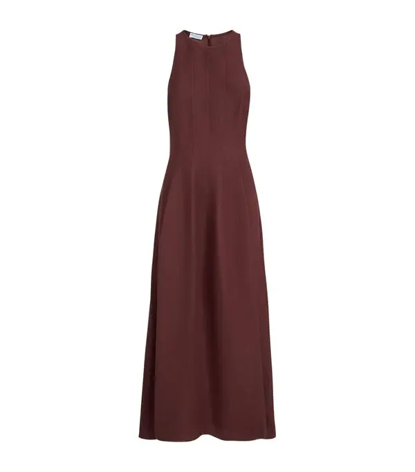Brunello Cucinelli Twill Maxi Dress - Red