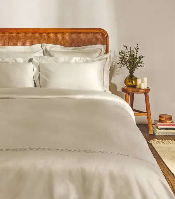 Harrods Supima Cotton Sateen Wilton Square Oxford Pillowcase Pair - Grey