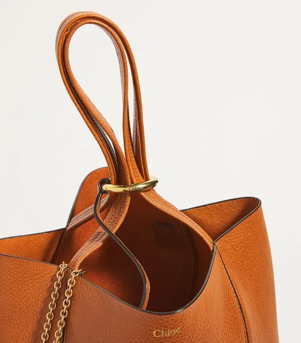 Chloé Medium Calfskin Spin Tote Bag - Brown