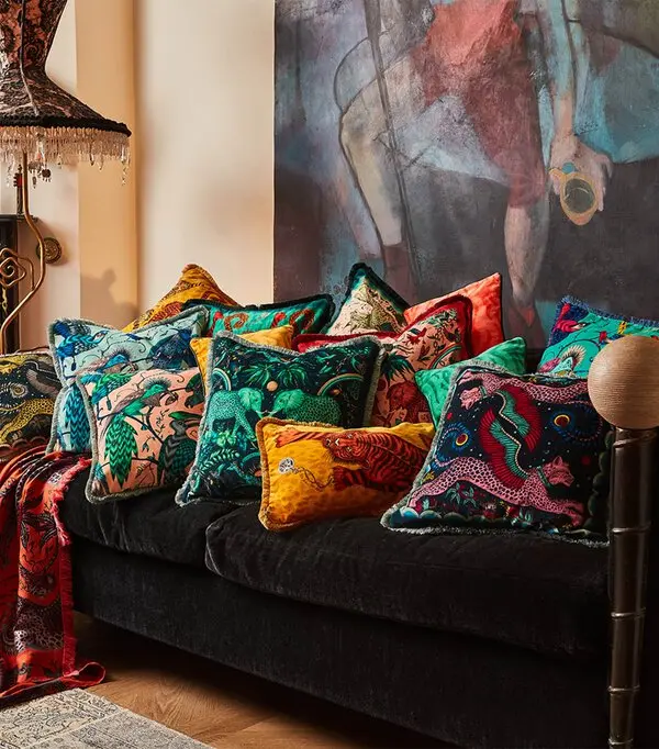 EMMA J SHIPLEY Velvet Lynx Cushion