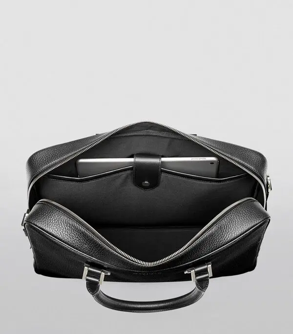 ASPINAL OF LONDON Saffiano Leather Mount Street Briefcase - Black