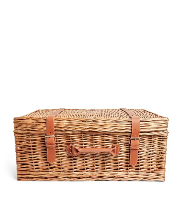 Harrods Fitted Picnic Basket For Four - Brown