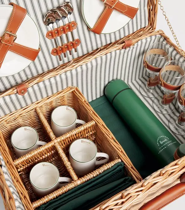 Harrods Fitted Picnic Basket For Four