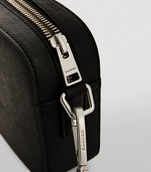 Sandro Saffiano Leather Cross-body Bag - Black