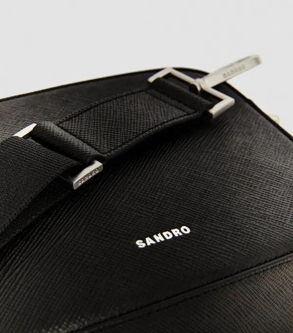 Sandro Saffiano Leather Cross-body Bag - Black