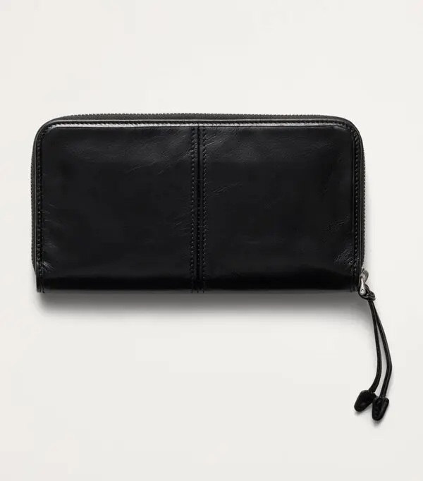 Prada Leather Zip-around Wallet - Black