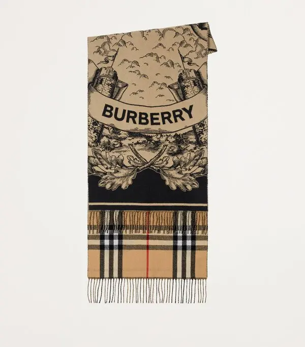 Burberry Cashmere Reversible Ekd Scarf