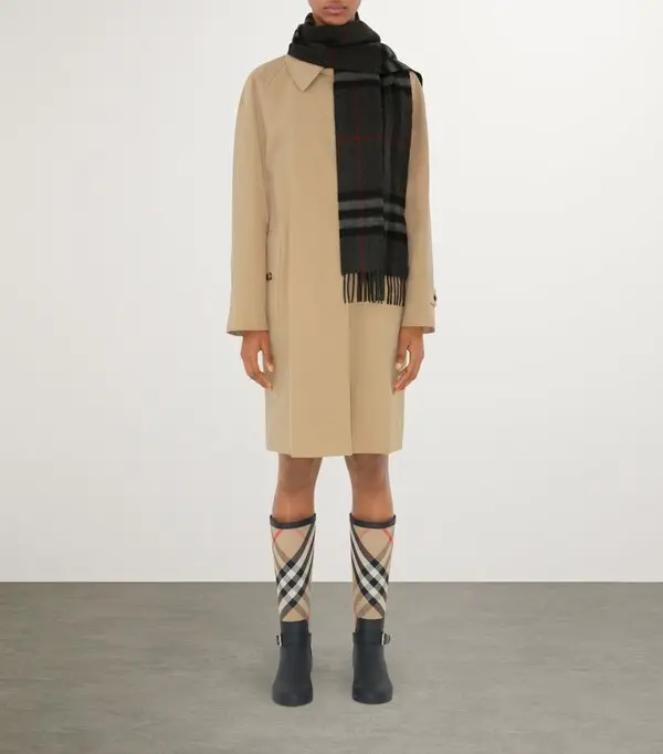 Burberry Cashmere Check Scarf - Grey