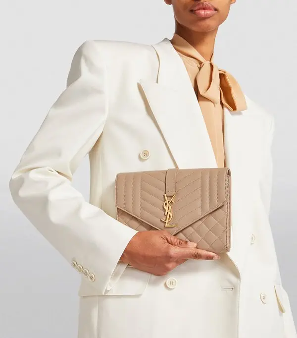 Saint Laurent Quilted Leather Pouch