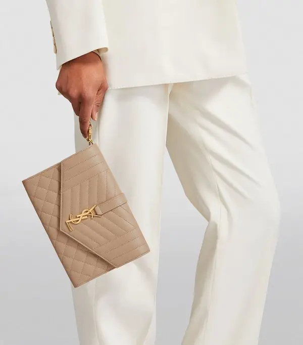 Saint Laurent Quilted Leather Pouch