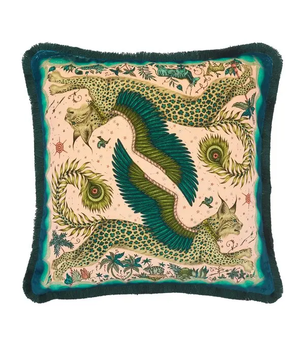 EMMA J SHIPLEY Velvet Lynx Cushion - Navy