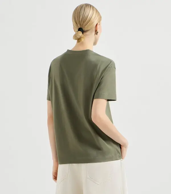 Brunello Cucinelli Cotton T-shirt With Monili Trim