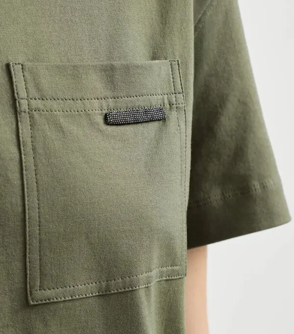 Brunello Cucinelli Cotton T-shirt With Monili Trim