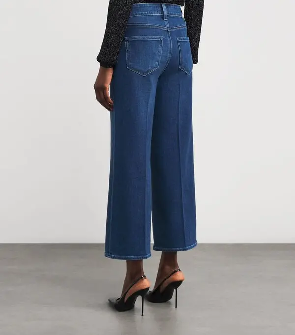 Paige Anessa Wide-leg Jeans In Dark Wash