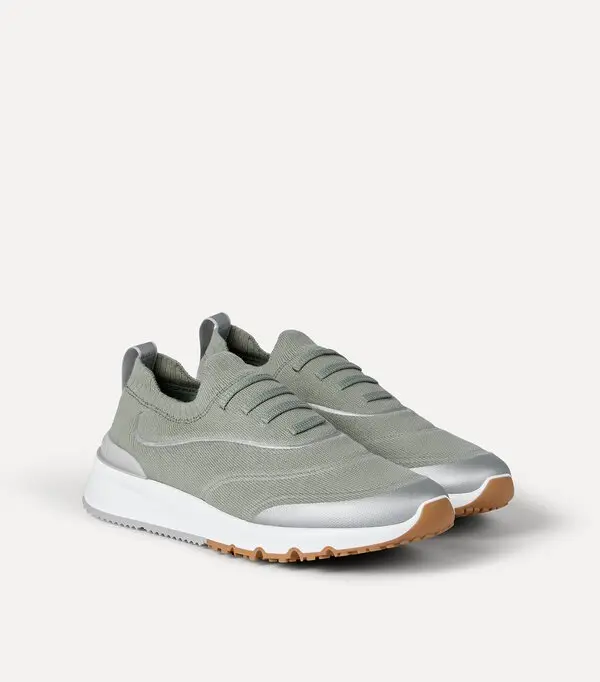 Brunello Cucinelli Technical Cotton Sneakers - Green