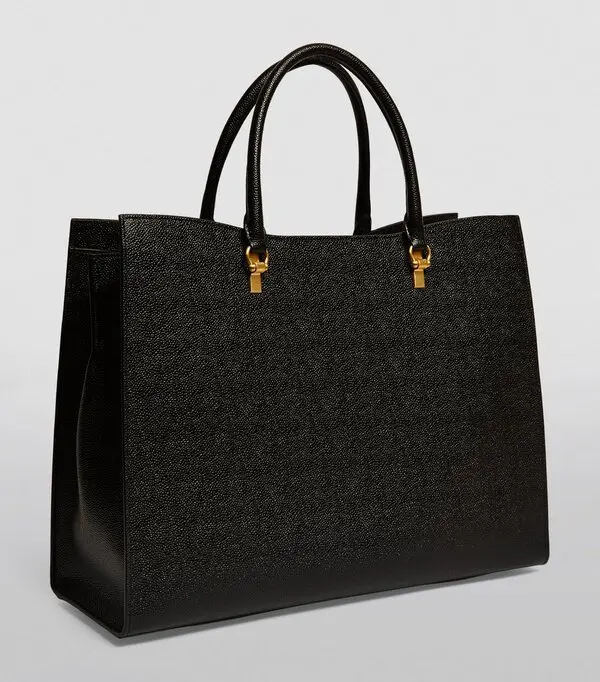 Thom Browne Large Leather Tote Bag