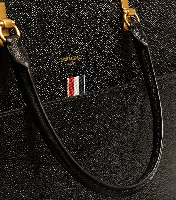 Thom Browne Large Leather Tote Bag
