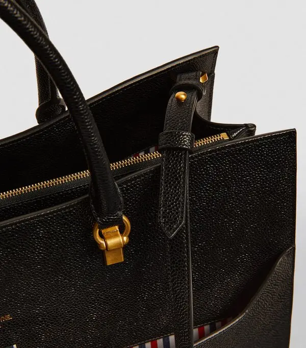 Thom Browne Large Leather Tote Bag