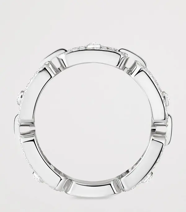 Messika Move Link White Gold And Diamond Ring - Silver