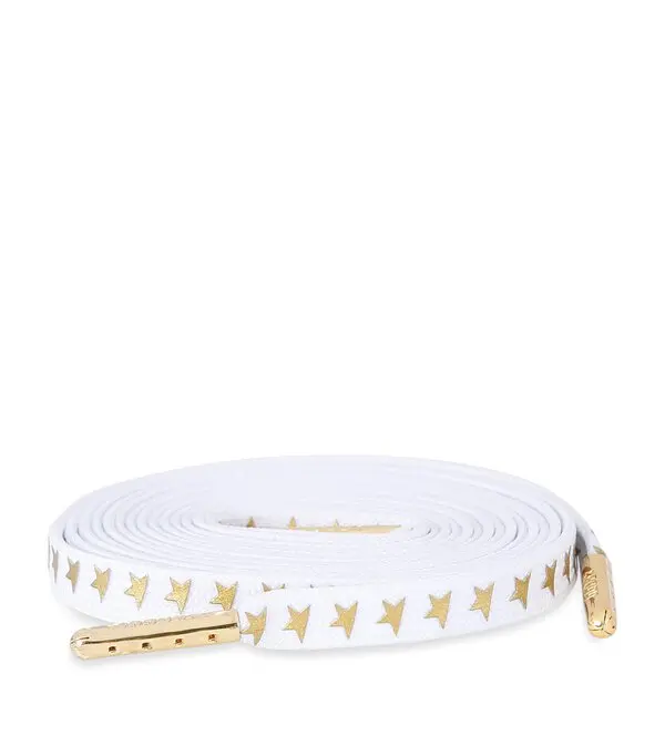 GOLDEN GOOSE Star Print Laces - White
