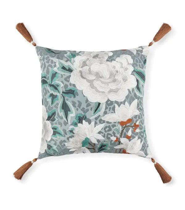 ROMO Embroidered Jacquard Lavinia Cushion - Blue