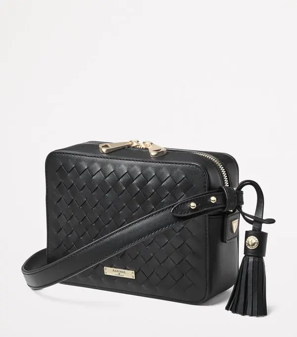 ASPINAL OF LONDON Leather Slot Weave Camera Bag