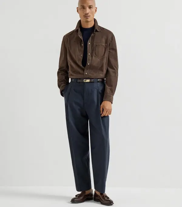 Brunello Cucinelli Suede Shirt - Brown