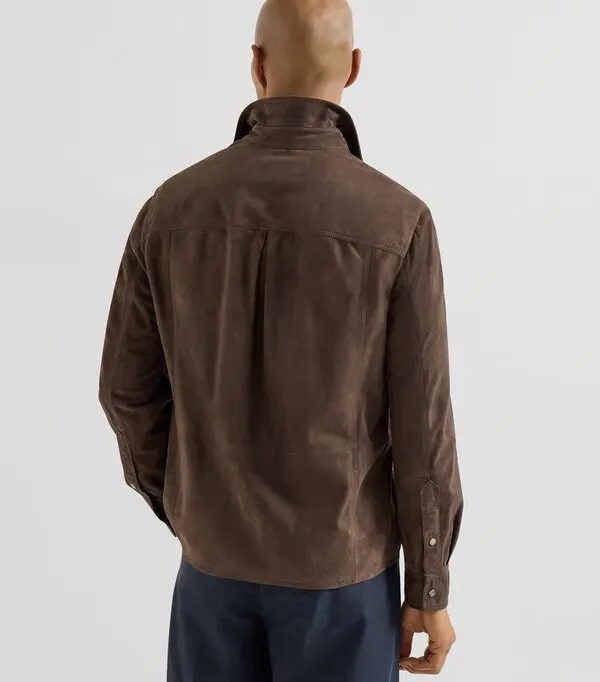 Brunello Cucinelli Suede Shirt - Brown