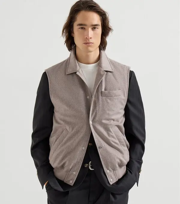 Brunello Cucinelli Cashmere Padded Gilet - Brown