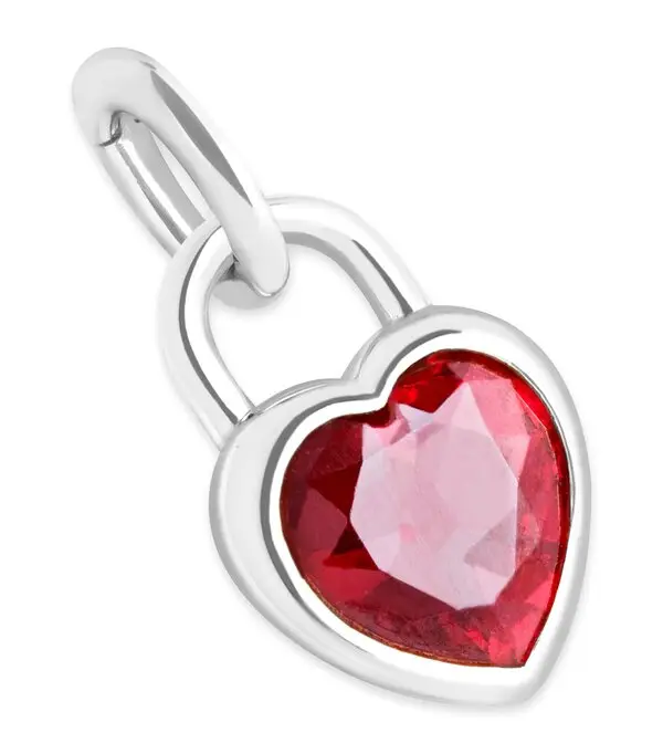 ASTRID & MIYU Rhodium-plated Heart Charm With Cubic Zirconia - Silver