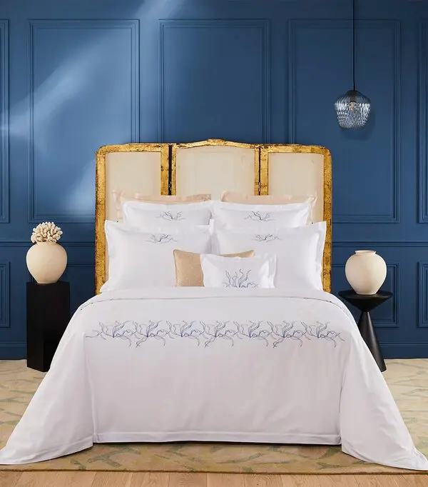 YVES DELORME COUTURE Nautilus Flat Sheet - Blue