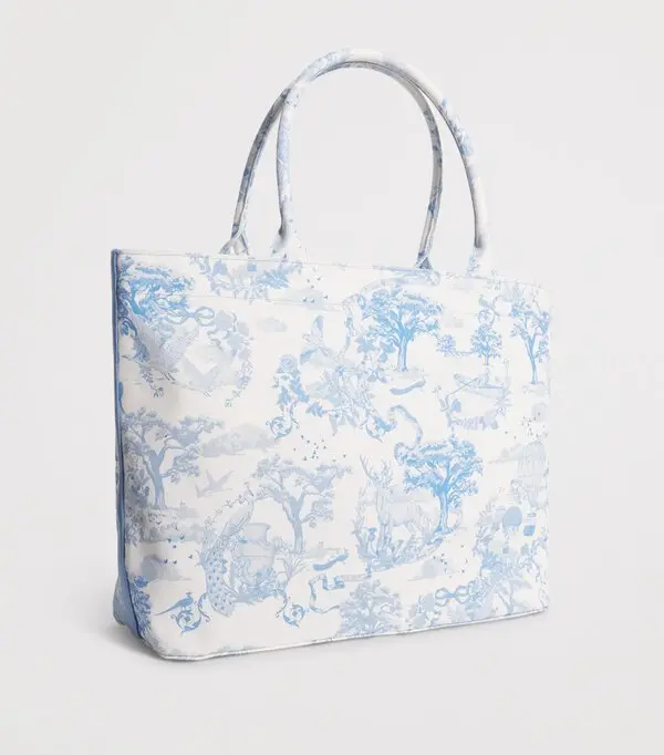 Harrods Medium Toile Print Tote Bag - Blue